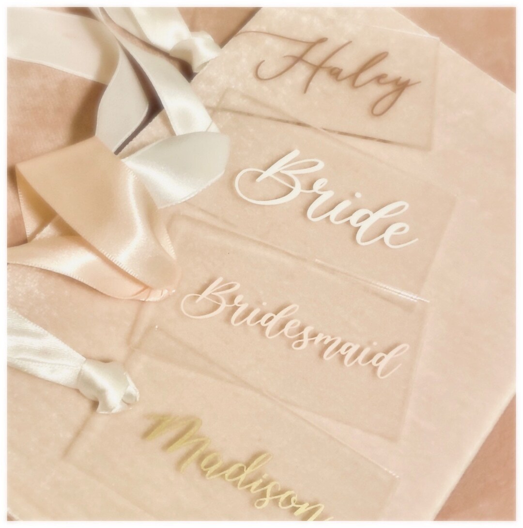 Custom Acrylic Gift Tags, Bridesmaid Gift Tags, Bridal Wedding ...