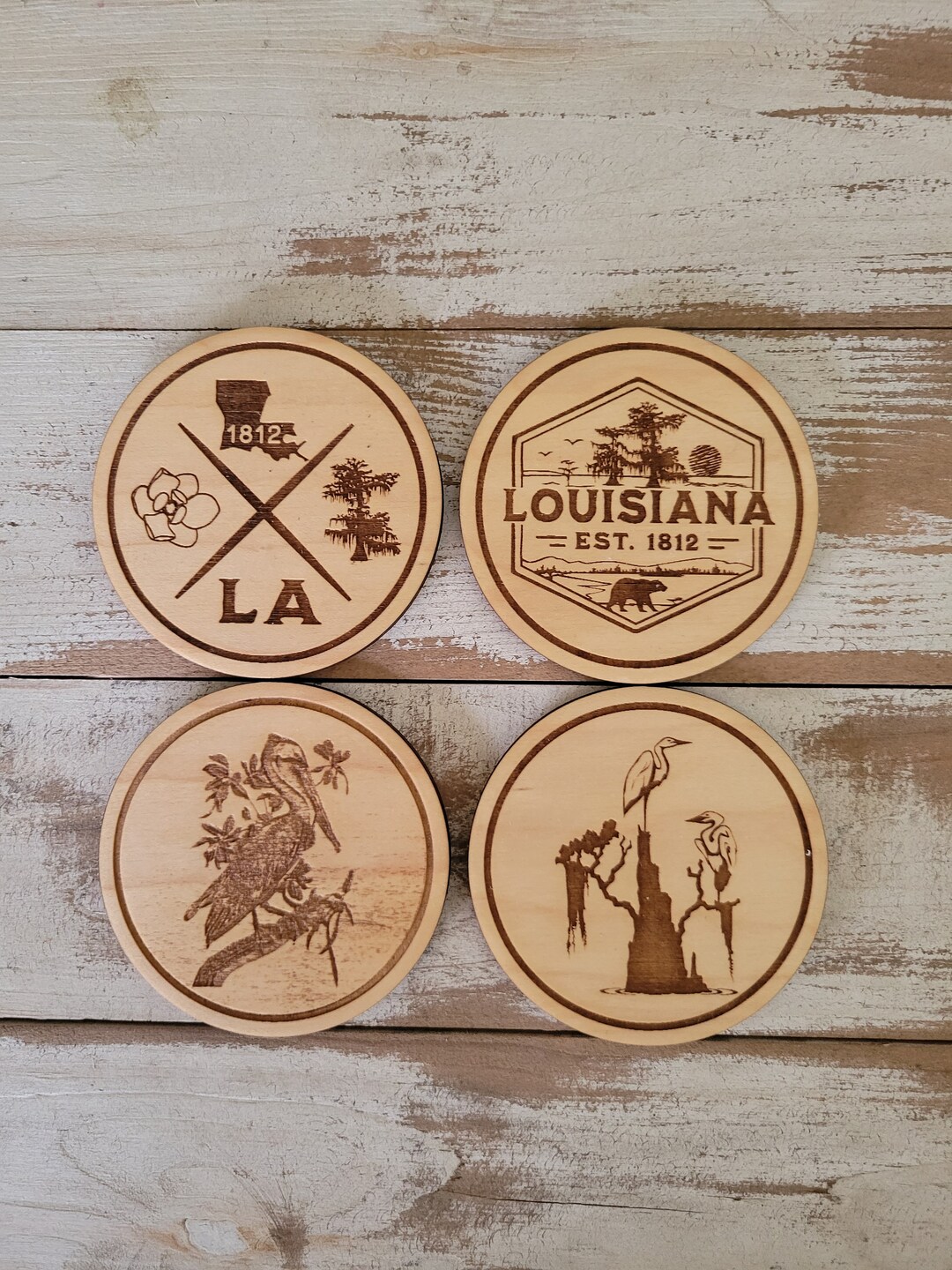 State of Louisiana Coasters Louisiana Coasters Pelican Coaster Egret ...