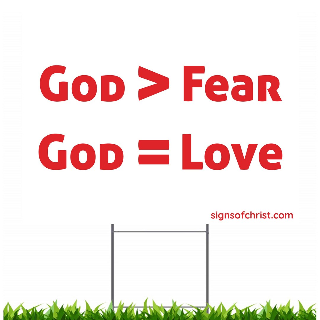 God is Greater Than Fear Yard Sign - Etsy
