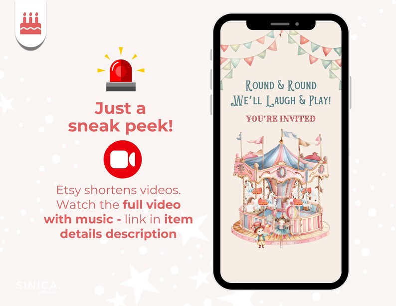 Carnival Birthday Video Invitation: Add Photo, Animated Circus Party ...