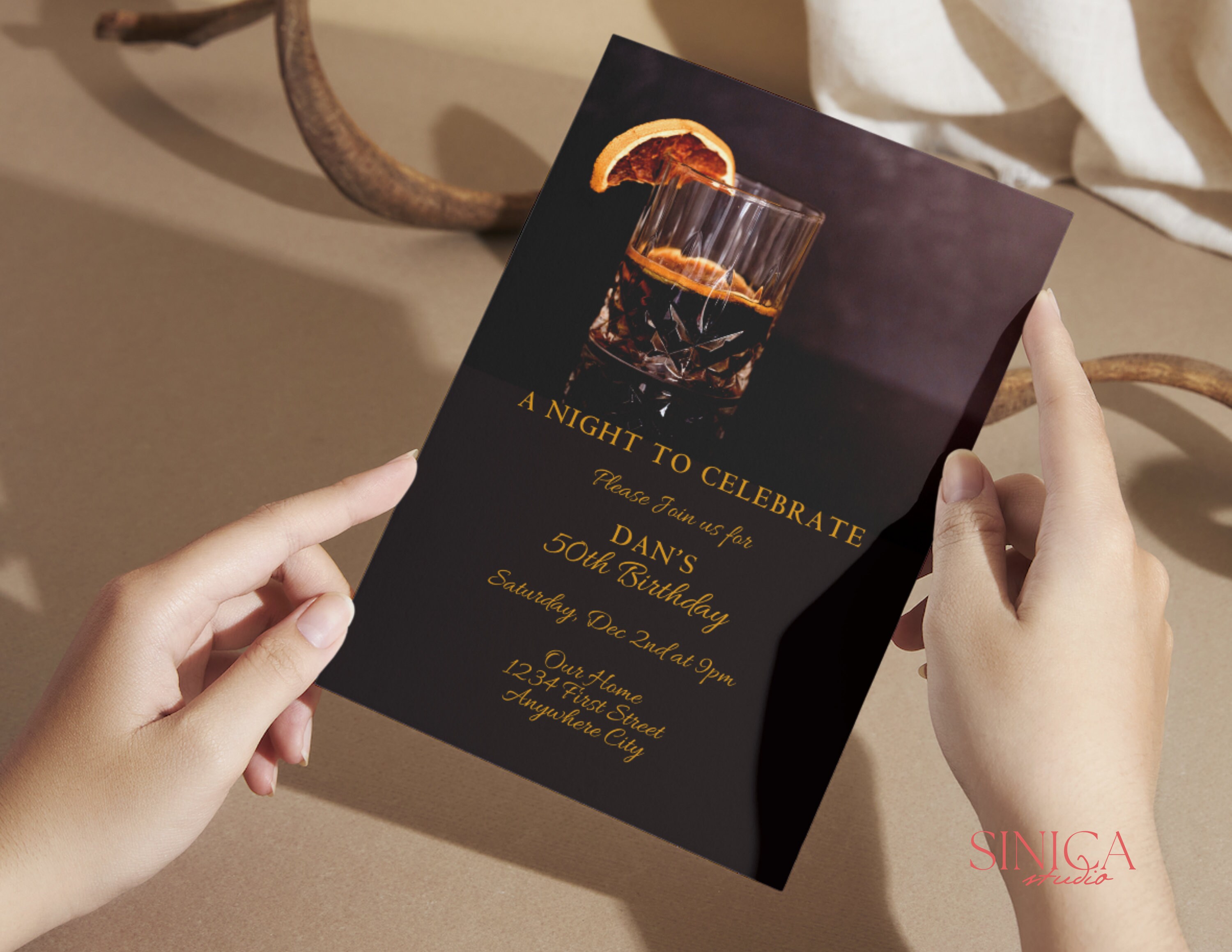 Whiskey Party Birthday Invitation, Rum Party Invite - Editable Template ...