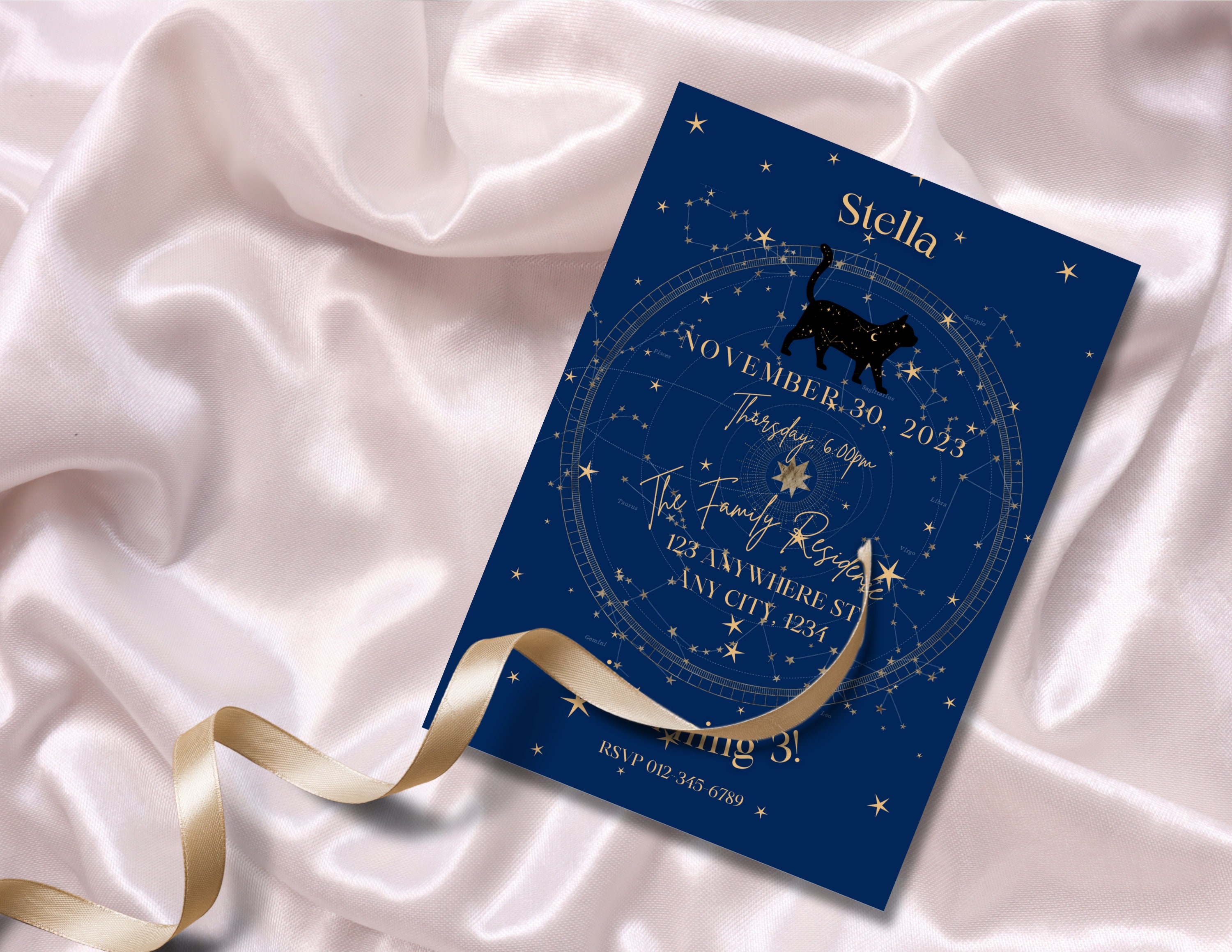 Starry Night Sky Birthday Invitation Custom Celestial Party Invite ...