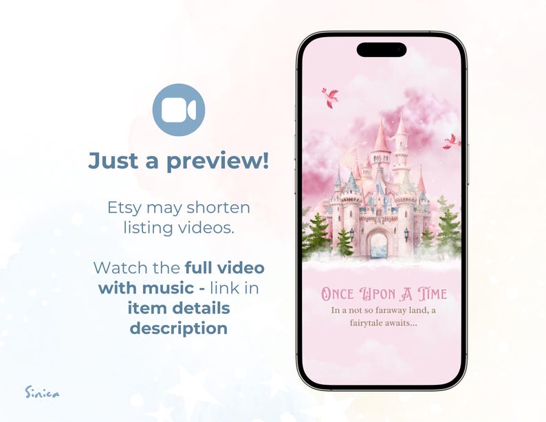 Encanted Princess Fairytale Animated Video Invitation Canva Template ...