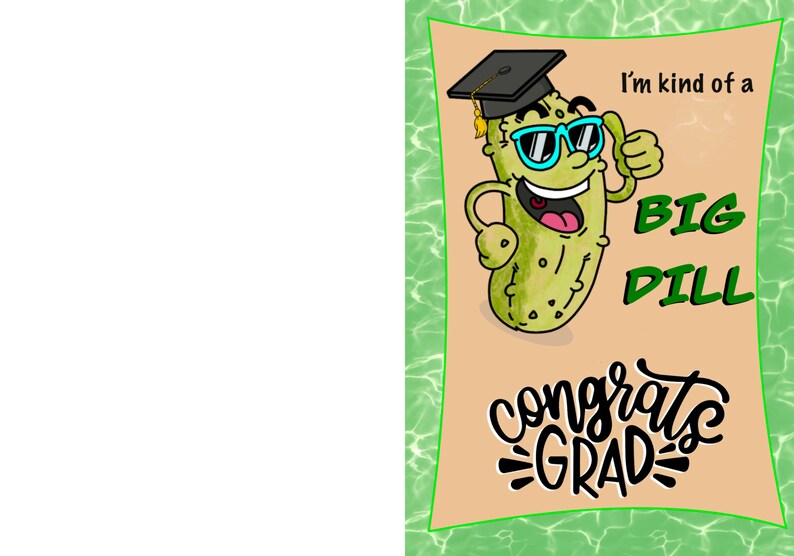 Pickle Lover Graduation Card Printable Digital Graduation Day - Etsy