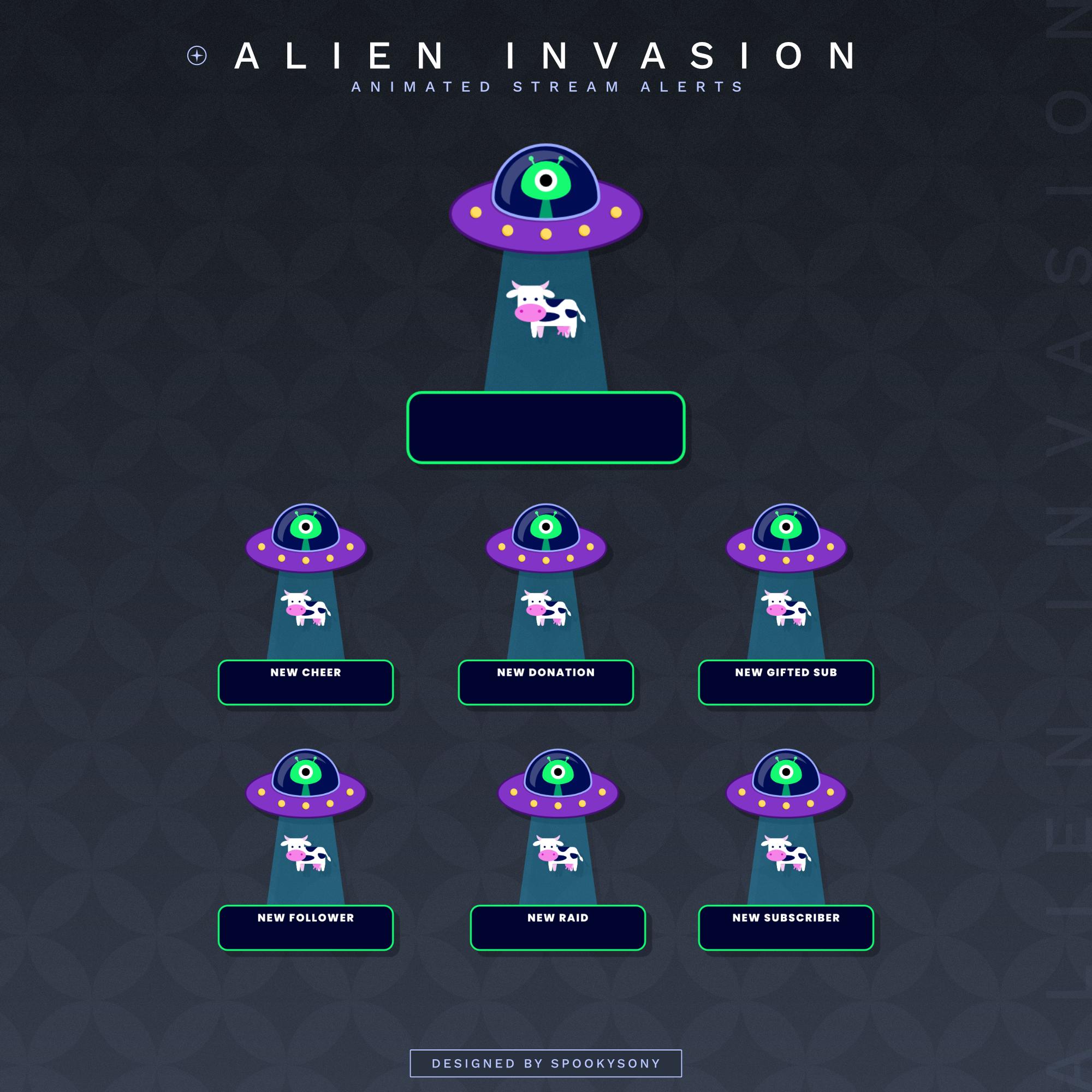Alien Invasion Animated Stream Package | Gaming Chatting Overlays ...