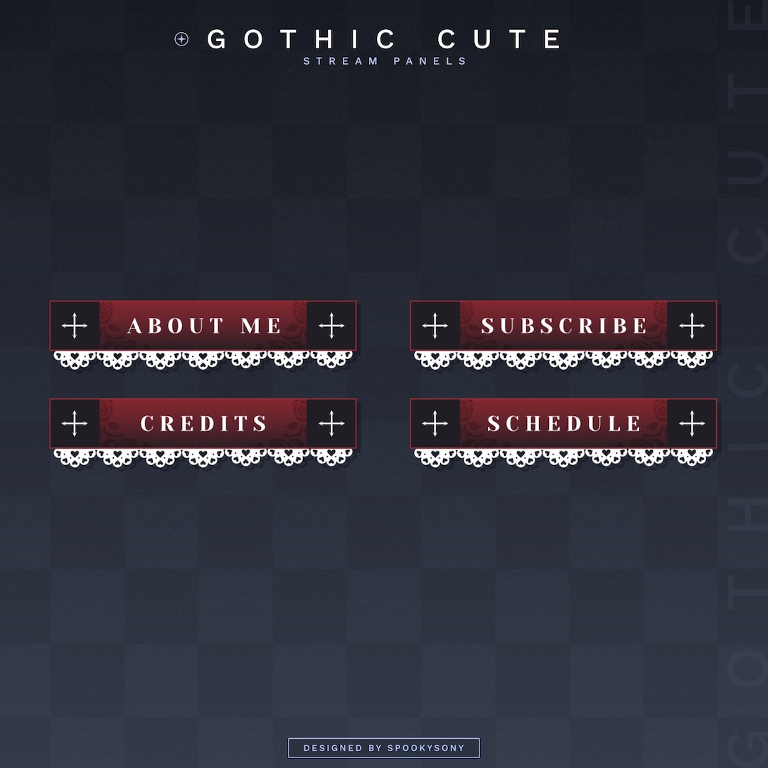 Gothic Cute Panels | Twitch | Stream Panels | Aesthetic | Streamer ...