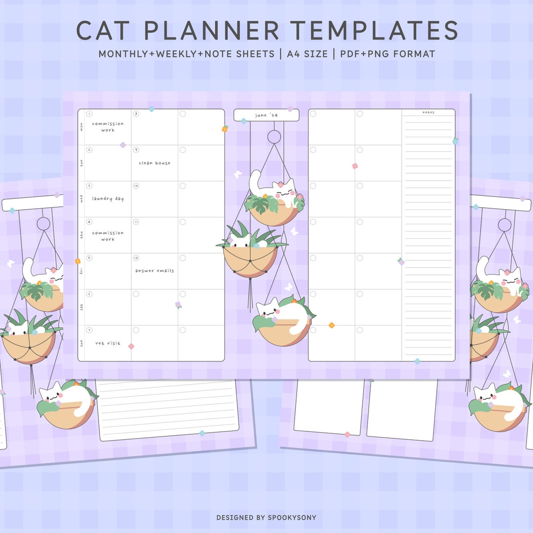 Cute Digital Planner Templates | Monthly Planner | Weekly Planner ...