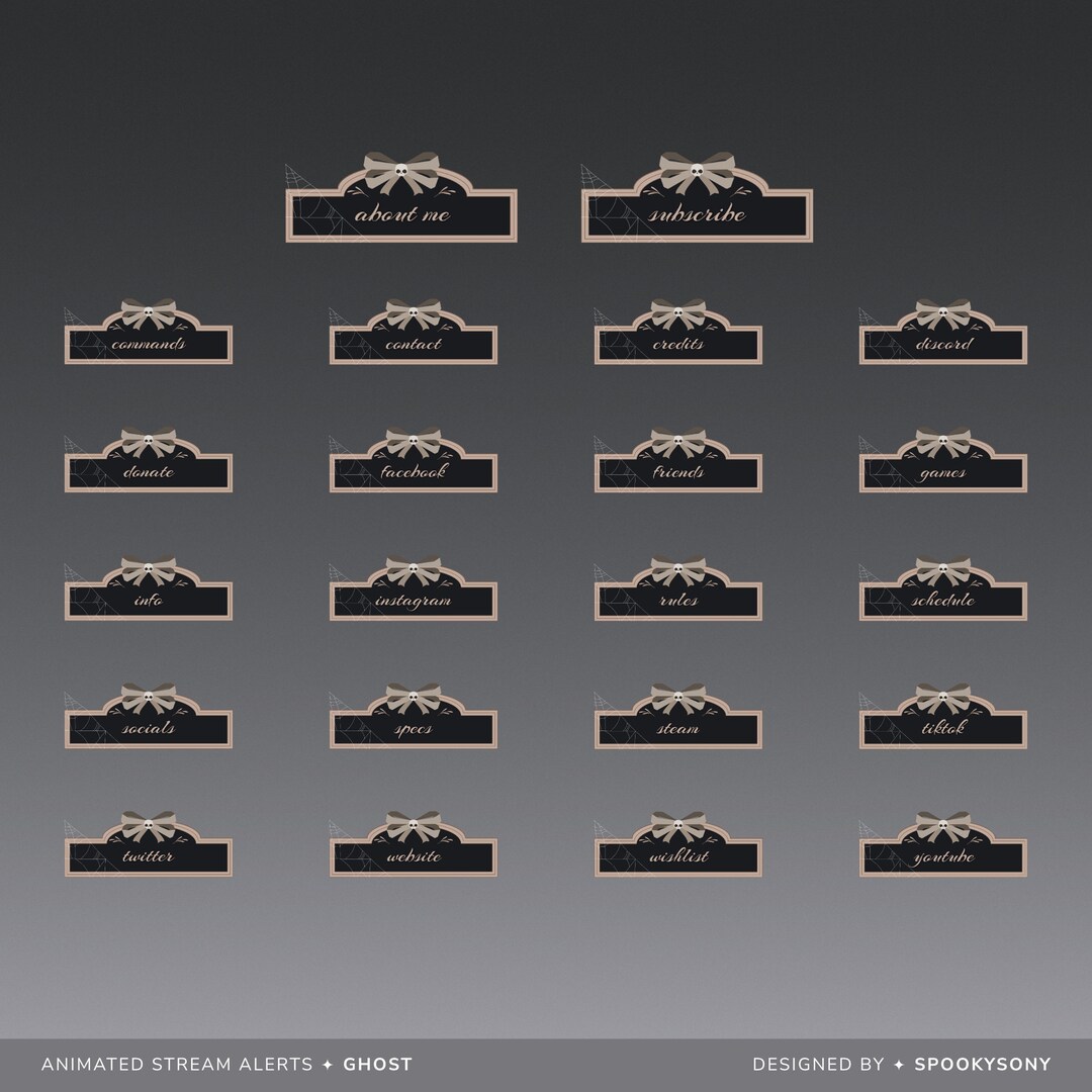 Ghost Panels Twitch Stream Panels Aesthetic Streamer Youtube Dark ...