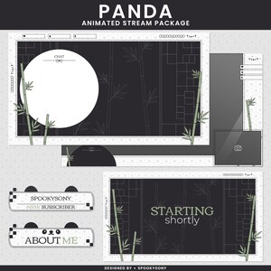 Panda Animated Stream Package Gaming Chatting Overlays Twitch Panels ...
