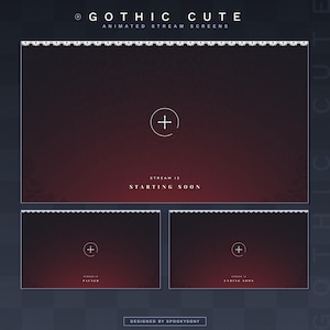 Gothic Cute Animated Stream Package | Gaming Chatting Overlays | Twitch Panels | Animated Alerts ...