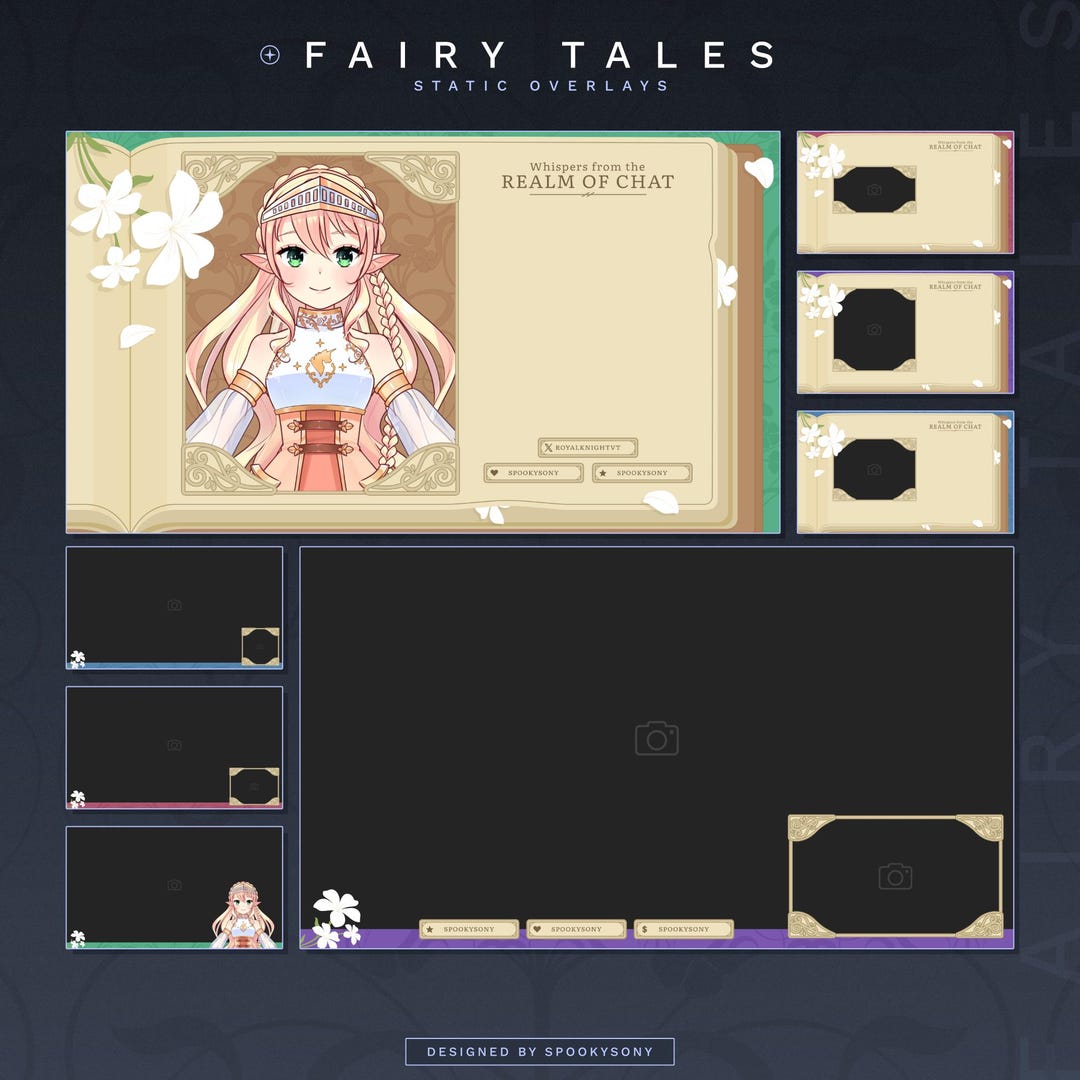 Fairy Tales Static Stream Overlays | Gaming Overlays | Just Chatting ...