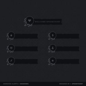 Shadows Animated Stream Package Gaming Chatting Overlays Twitch Panels Animated Alerts Gothic ...