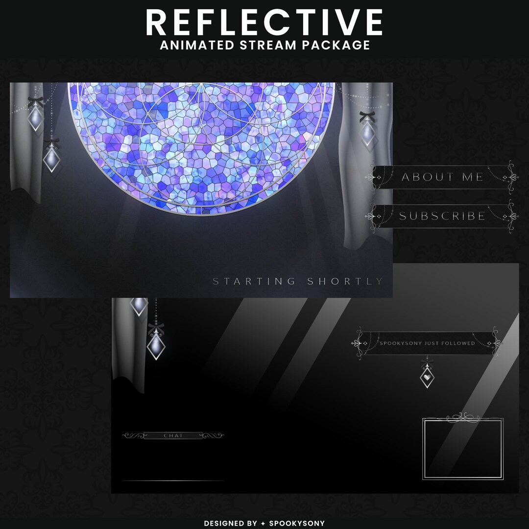 Reflective Animated Stream Package Gaming Chatting Overlays Twitch ...
