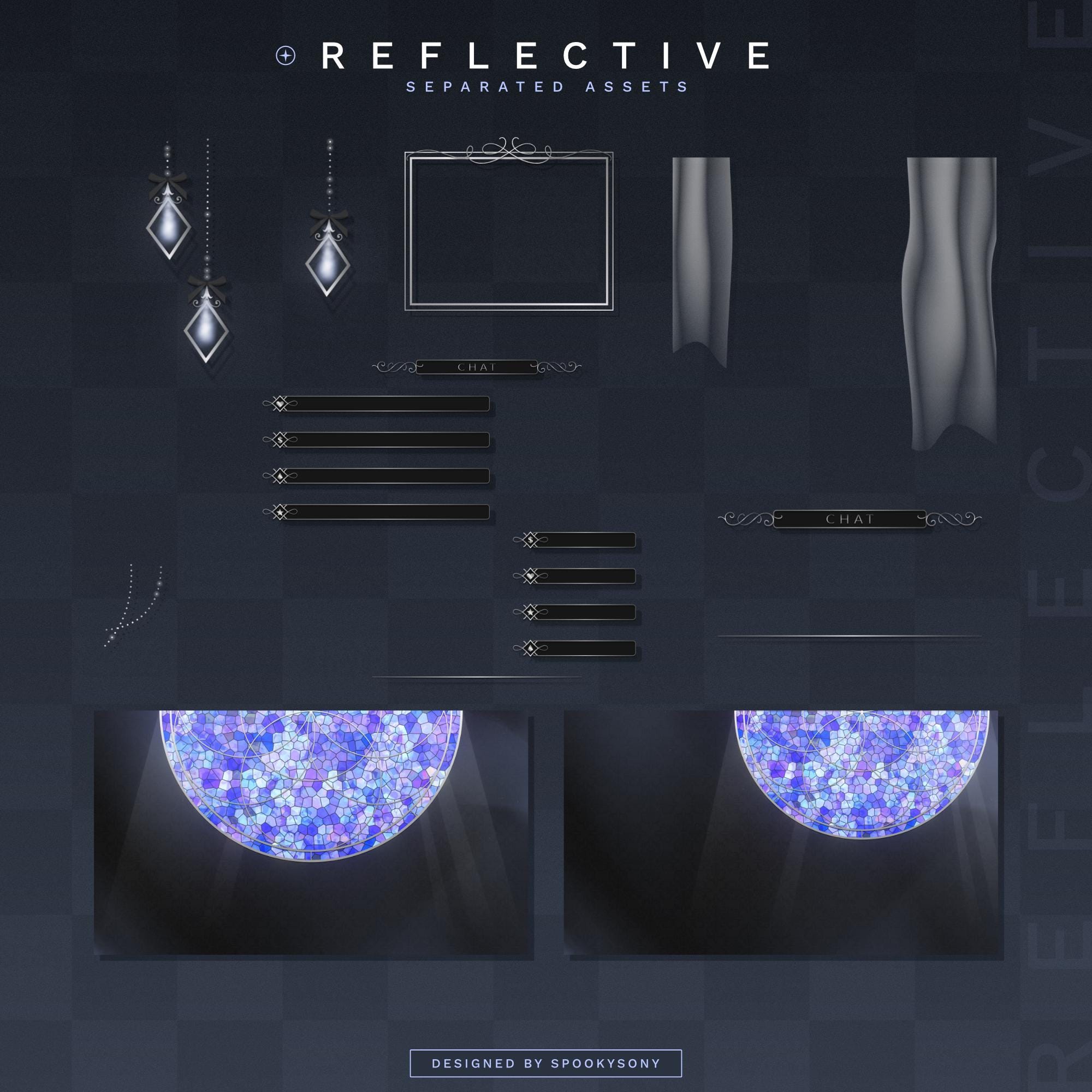 Reflective Animated Stream Package | Gaming Chatting Overlays | Twitch ...