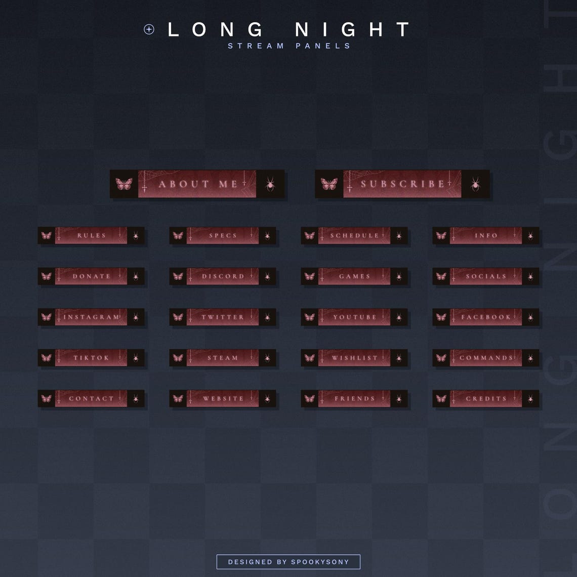 Long Night Animated Stream Package | Gaming Chatting Overlays | Twitch ...
