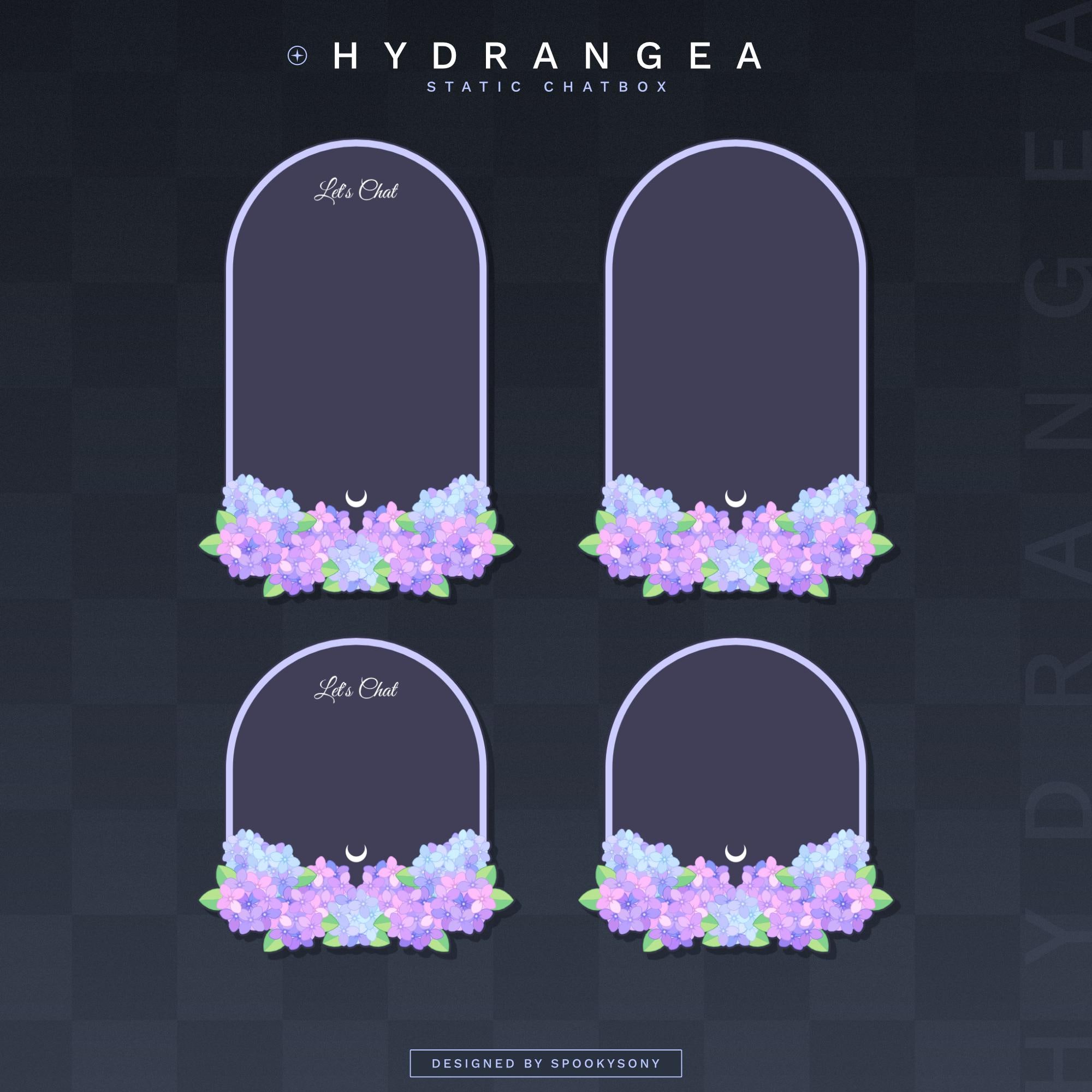 Hydrangea Static Stream Set | Webcam Frames | Chatbox Frames | Twitch ...
