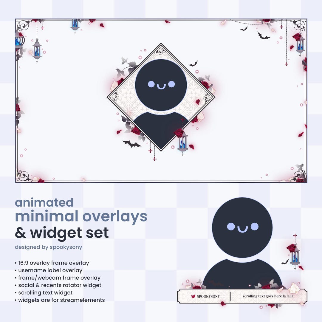 Animated Overlay & Widgets Set | Gothic Minimal | Border Overlay ...