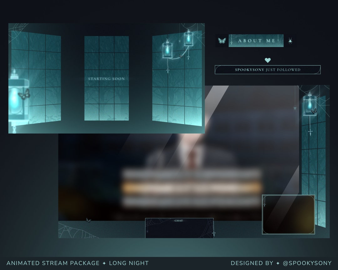 Long Night Animated Stream Package Gaming Chatting Overlays Twitch ...