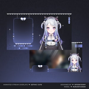 Gothic Cute Animated Stream Package Gaming Chatting Overlays Twitch Panels Animated Alerts Dark ...