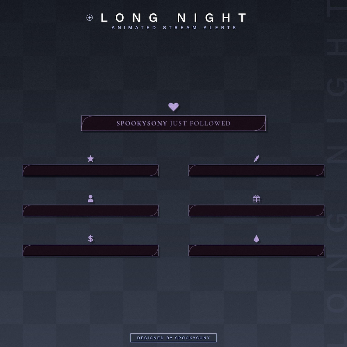 Long Night Animated Stream Package | Gaming Chatting Overlays | Twitch ...