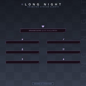 Long Night Animated Stream Package | Gaming Chatting Overlays | Twitch ...