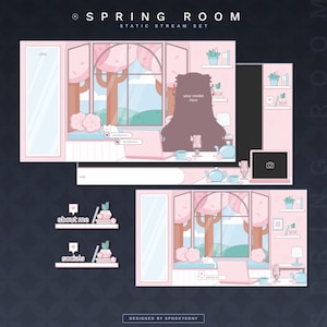 Spring Room Static Stream Package | Gaming Chatting Overlays | Twitch ...