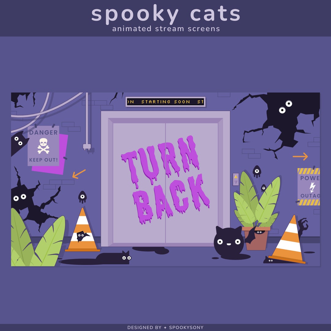 Spooky Cats Animated Stream Screen Stream Scene Spooky Dark Overlays ...