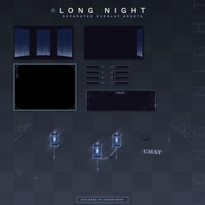 Long Night Animated Stream Package | Gaming Chatting Overlays | Twitch ...