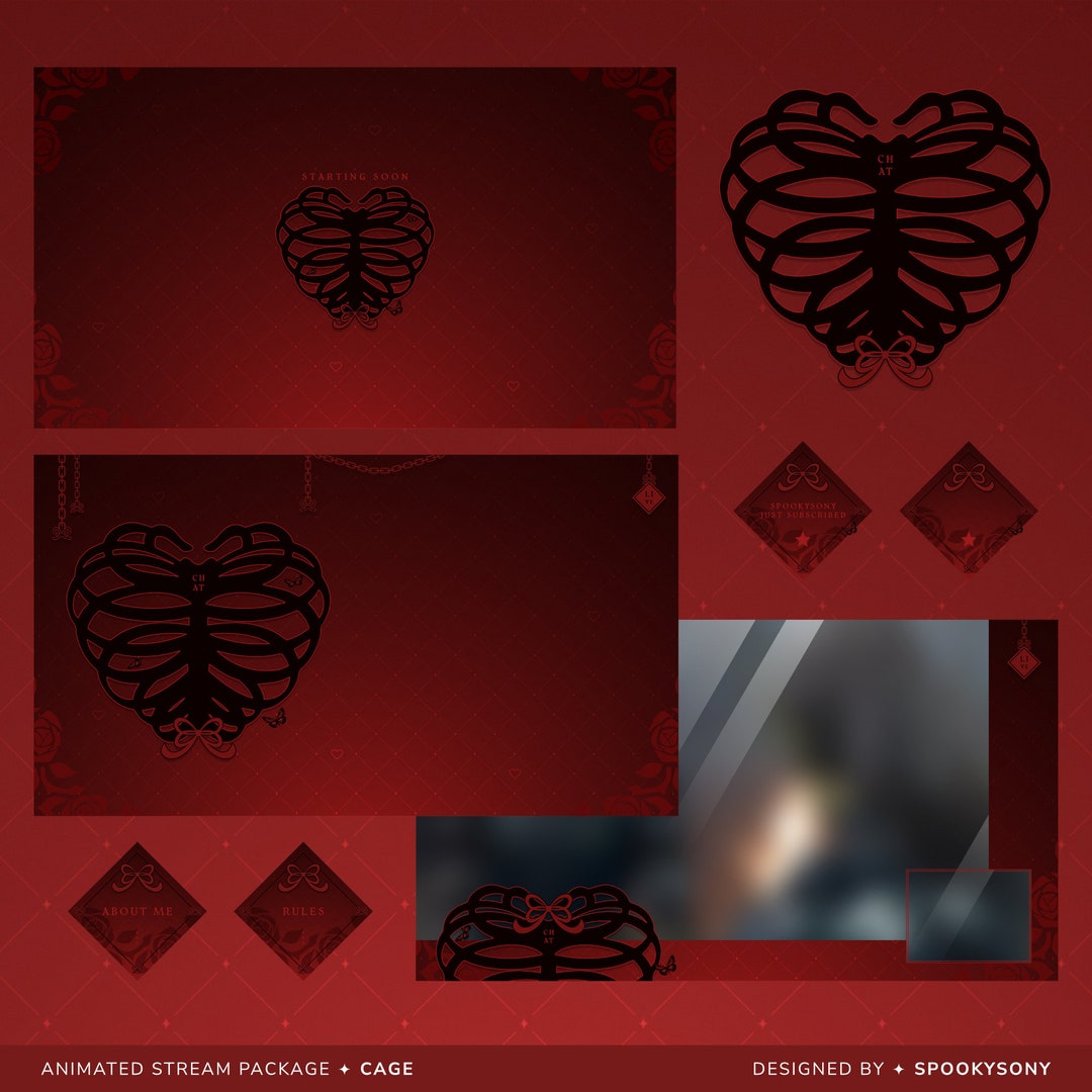 Cage Stream Animated Stream Package Gaming Chatting Overlays Twitch ...