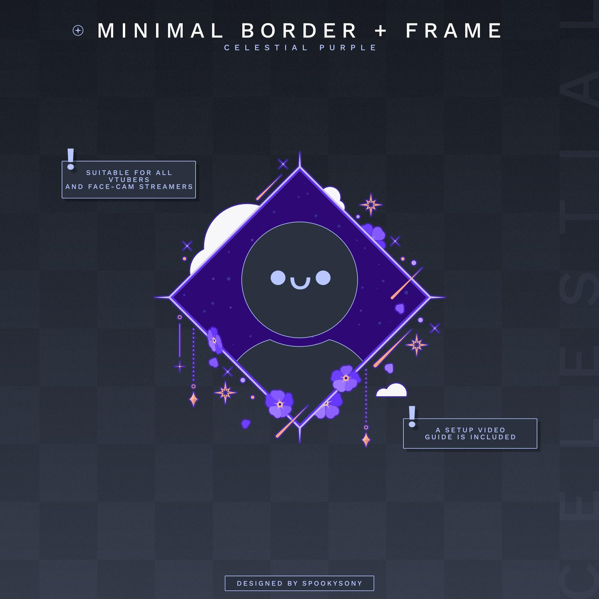 Static Border Overlay + Webcam Frame | Celestial Bloom | Gaming ...