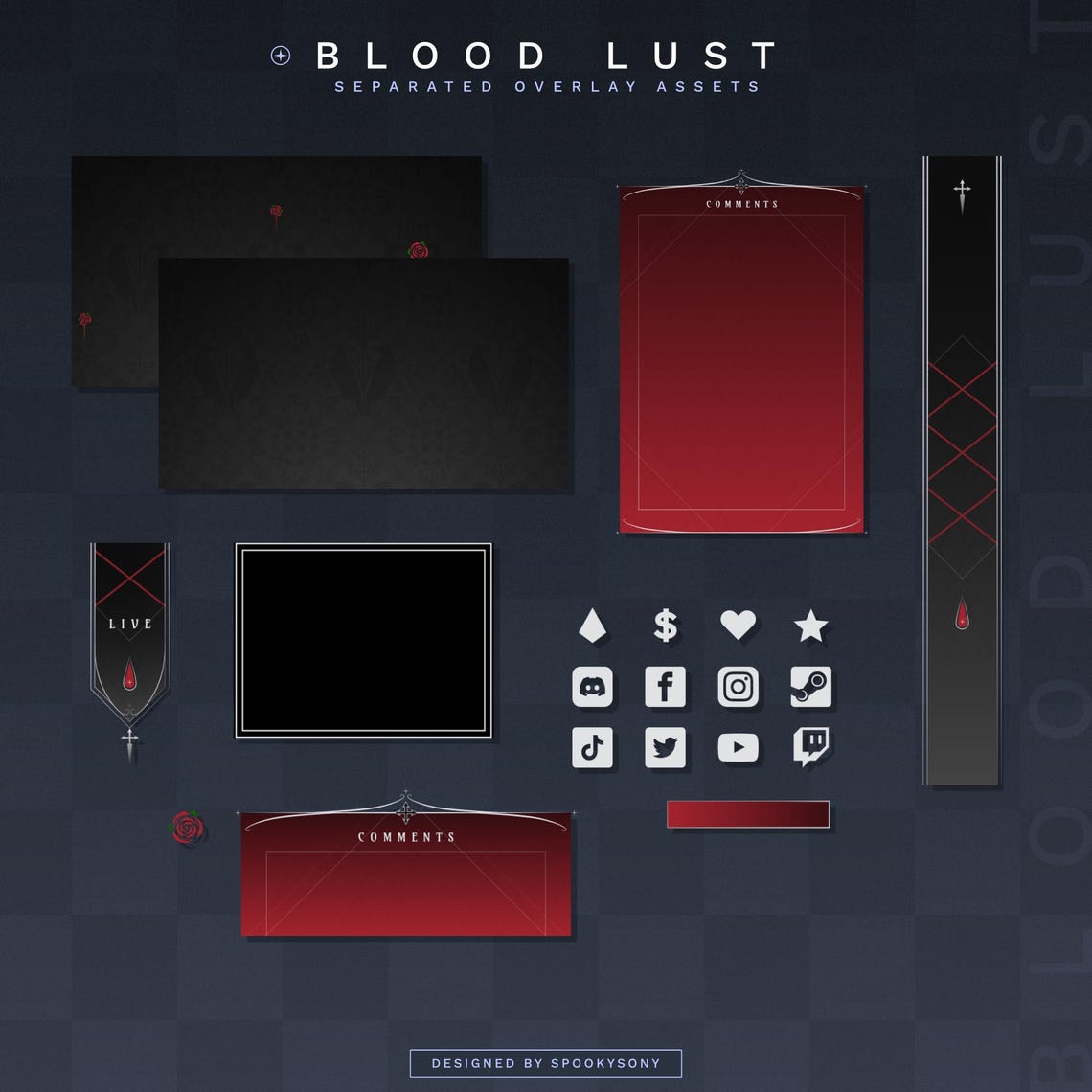 Blood Lust Animated Stream Package | Gaming Chatting Overlays | Twitch ...
