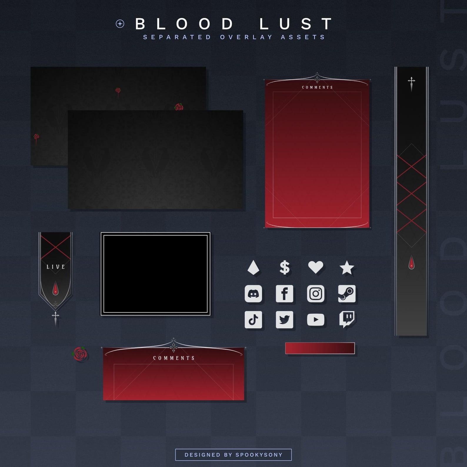 Blood Lust Animated Stream Package | Gaming Chatting Overlays | Twitch ...