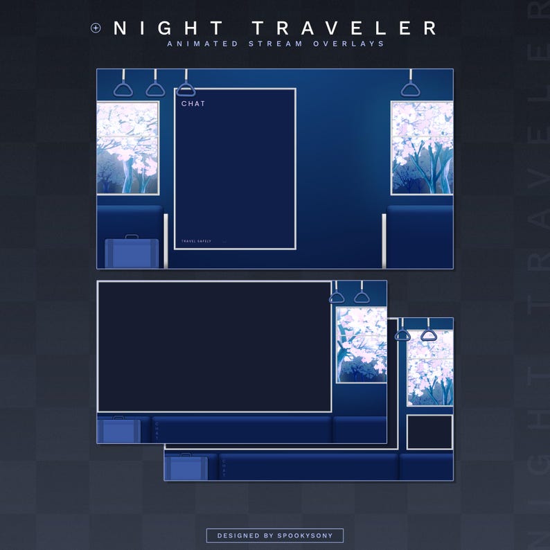 Night Traveler Stream Package | Gaming Chatting Overlays | Twitch ...