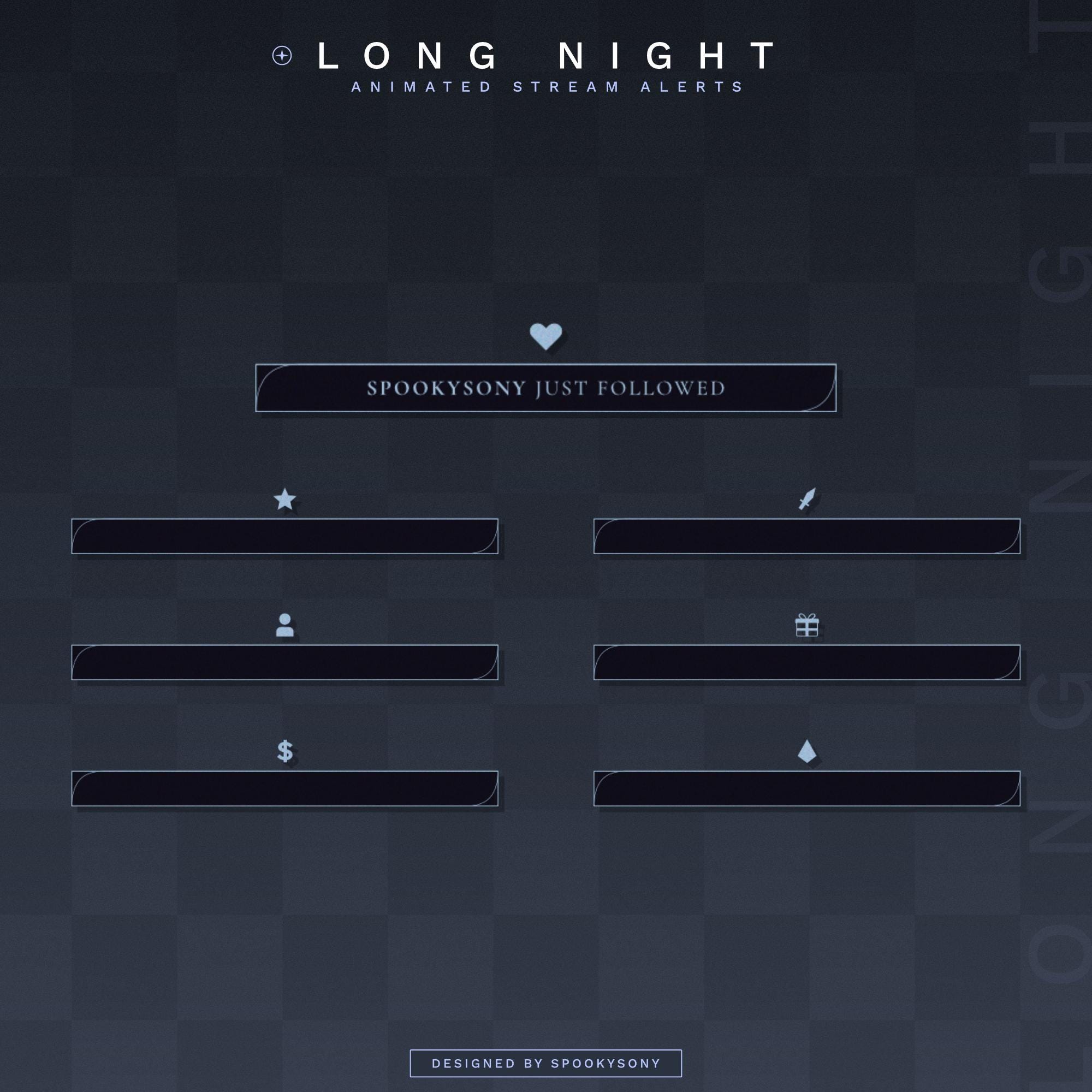 Long Night Animated Stream Package | Gaming Chatting Overlays | Twitch ...