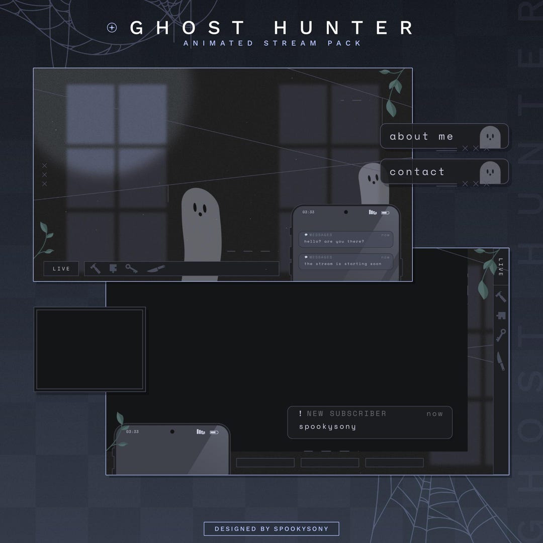 Ghost Hunter Animated Stream Package | Gaming Chatting Overlays ...
