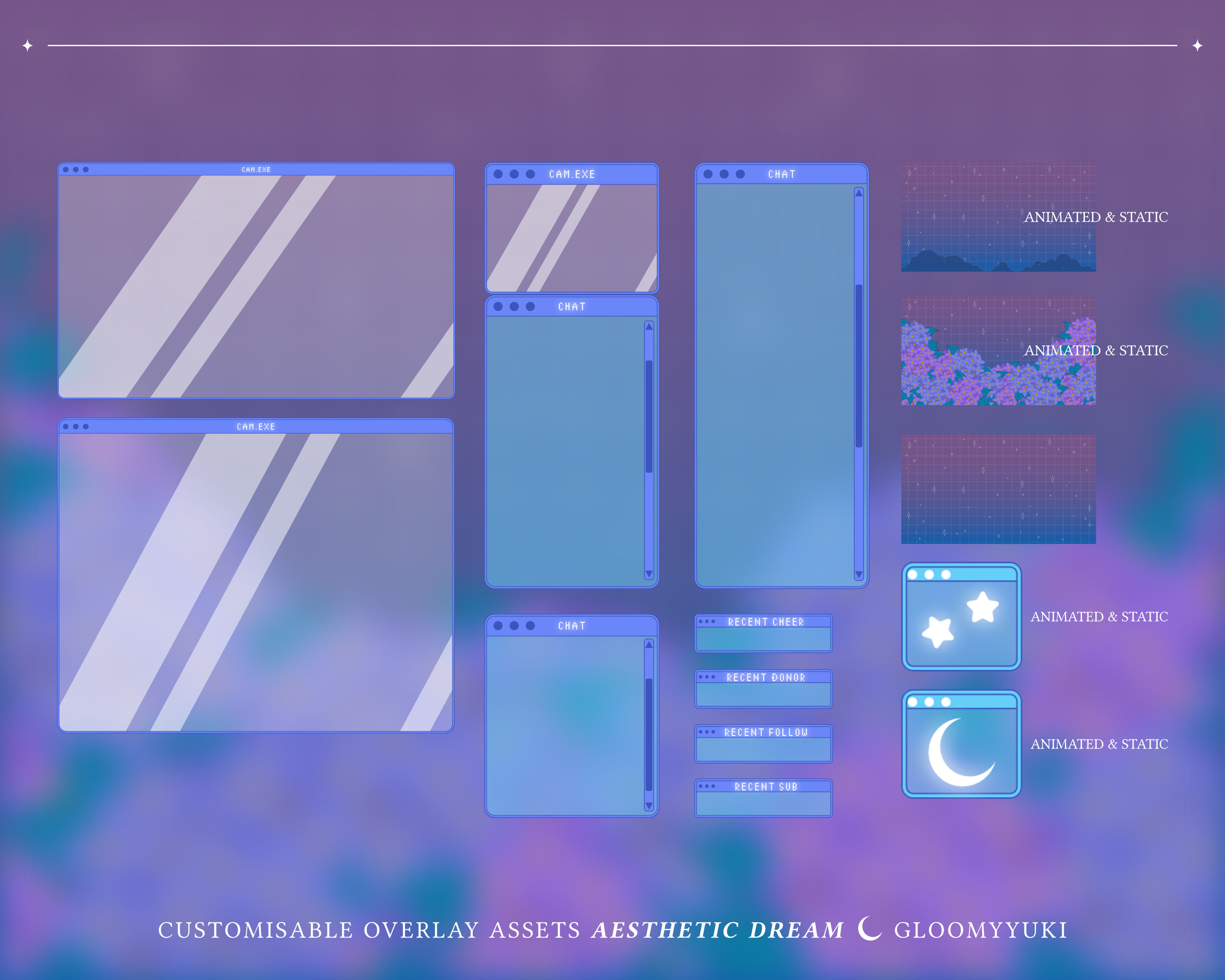 Aesthetic Dream Stream Package Animated Stream Overlay - Etsy Canada