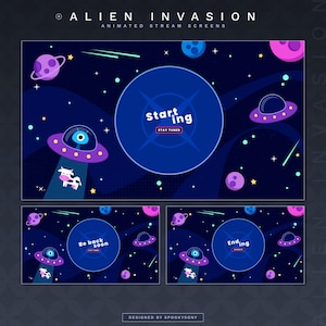 Alien Invasion Animated Stream Package | Gaming Chatting Overlays ...