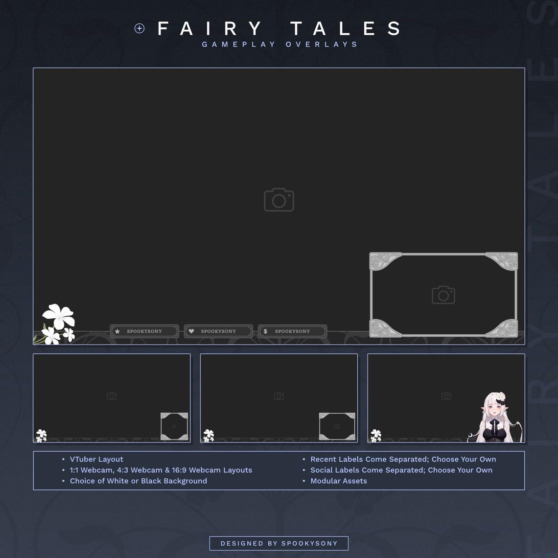Fairy Tales Static Stream Overlays | Gaming Overlays | Just Chatting ...