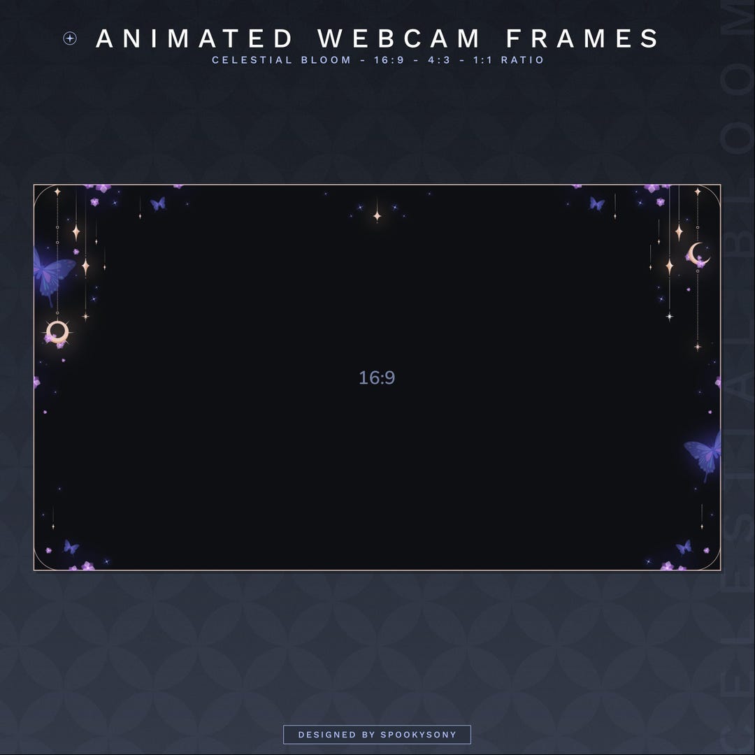 Animated Webcam Frames Celestial Bloom Gaming Chatting Overlays Moon ...