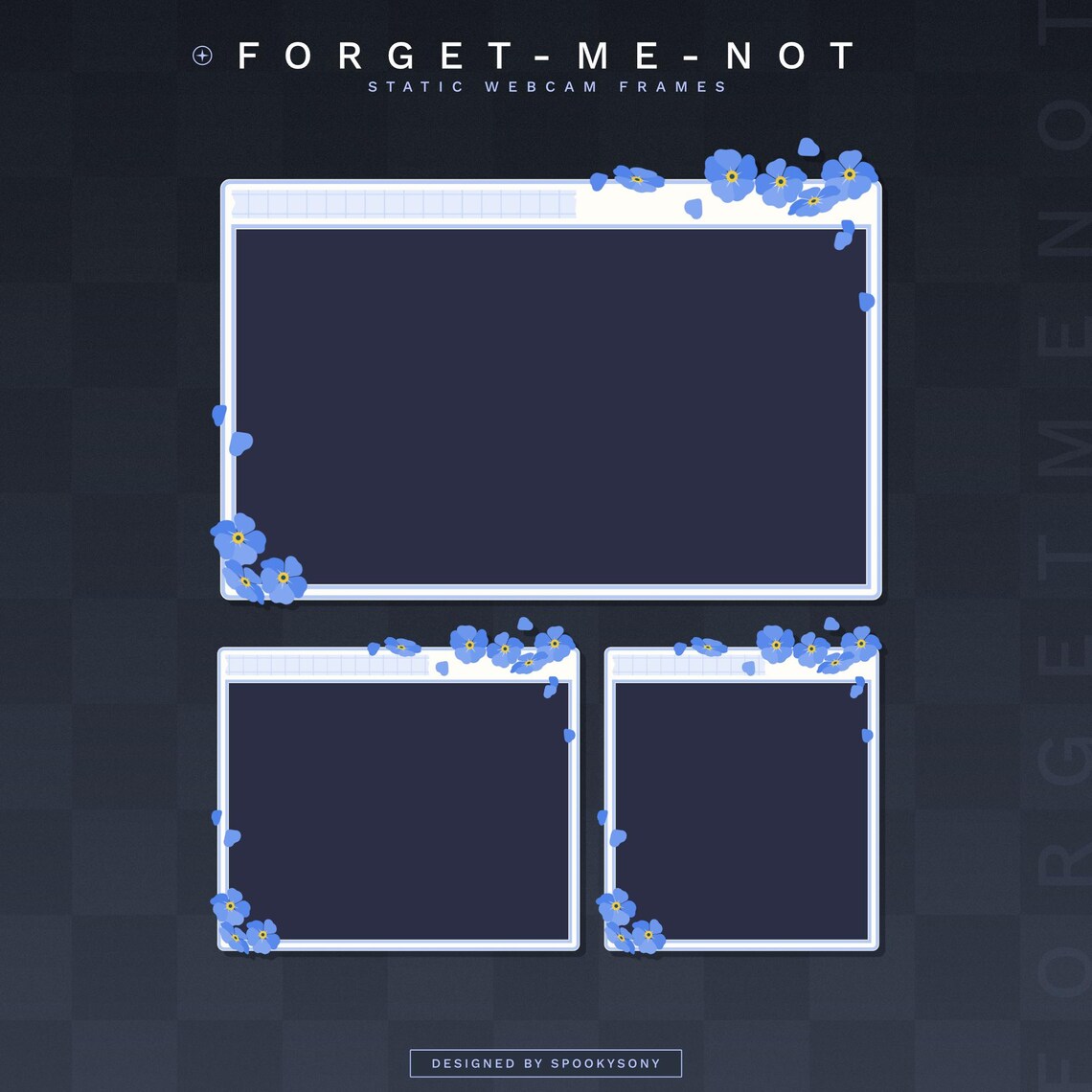 Forget-me-not Static Stream Set | Webcam Frames | Chatbox Frames ...