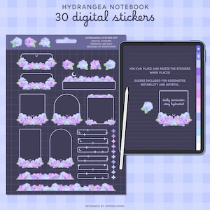 Cute Digital Notebook | Digital Stickers | Planner Templates ...