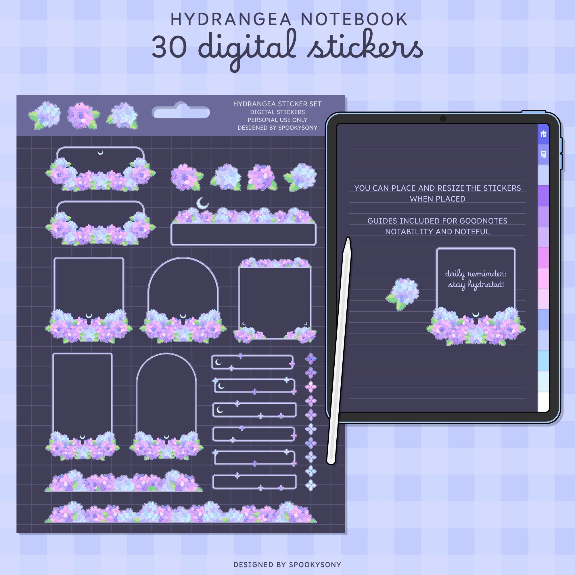 Cute Digital Notebook | Digital Stickers | Planner Templates ...
