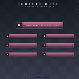 Gothic Cute Animated Stream Package | Gaming Chatting Overlays | Twitch Panels | Animated Alerts ...