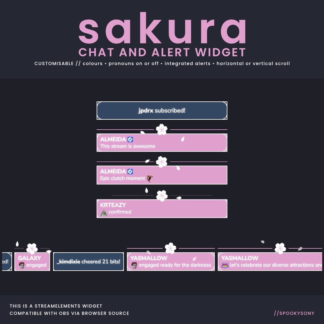 Sakura Chat & Alert Widget | Horizontal and Vertical Scroll | Color ...