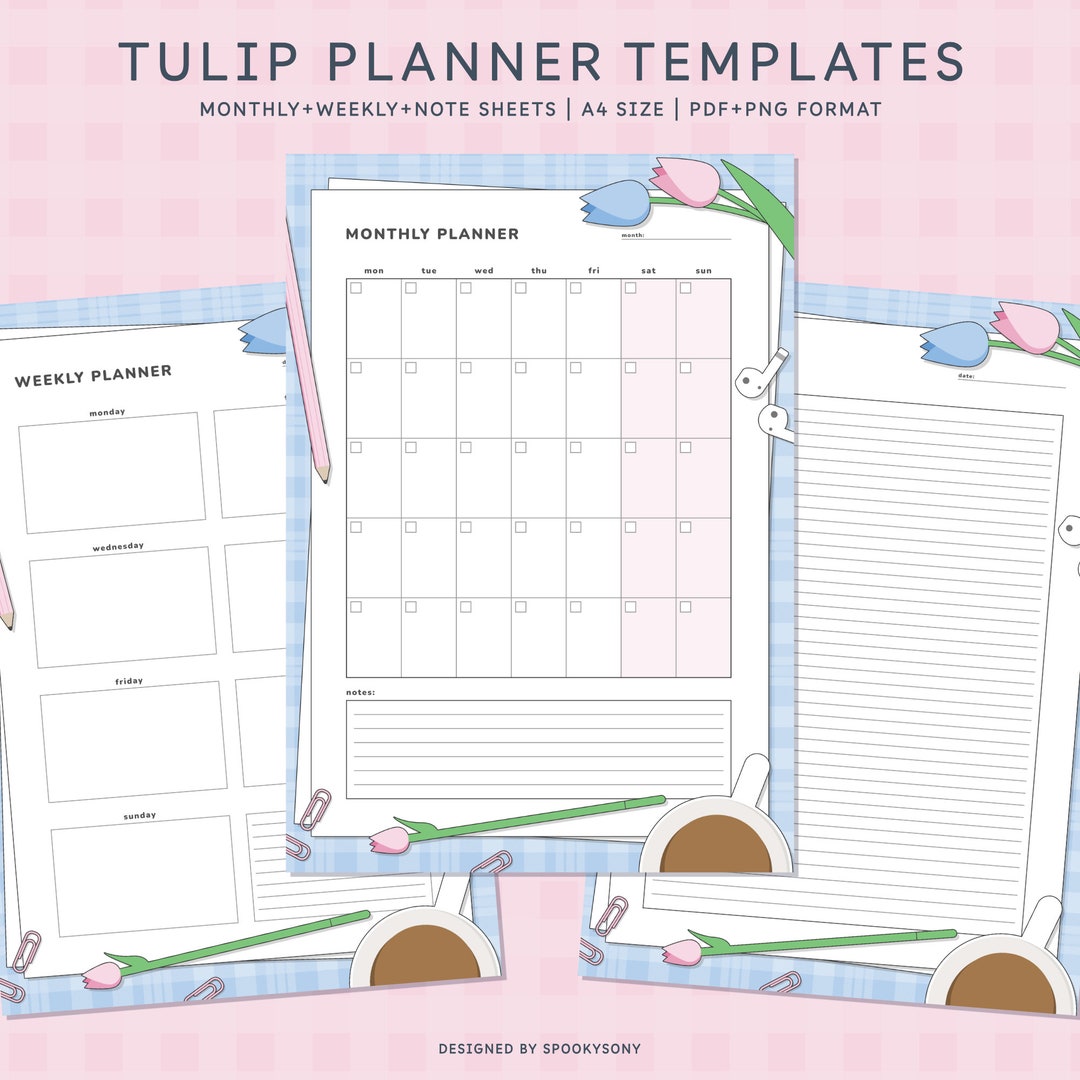 Cute Digital Planner Templates | Monthly Planner | Weekly Planner ...
