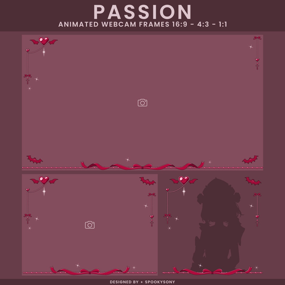 Animated Webcam Frames Passion Hearts Gaming Chatting Overlays ...