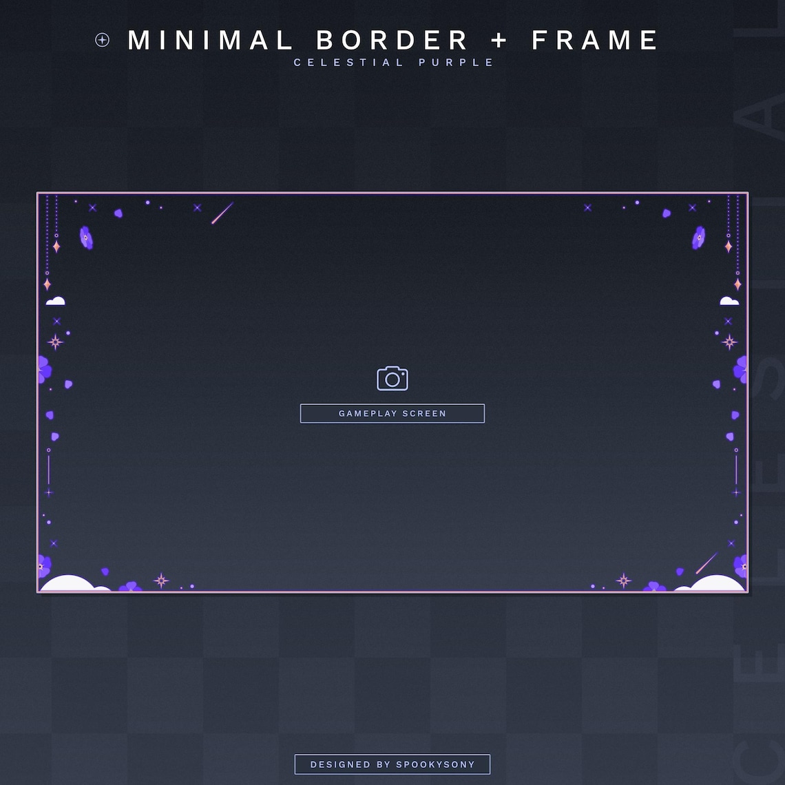 Static Border Overlay + Webcam Frame | Celestial Bloom | Gaming ...