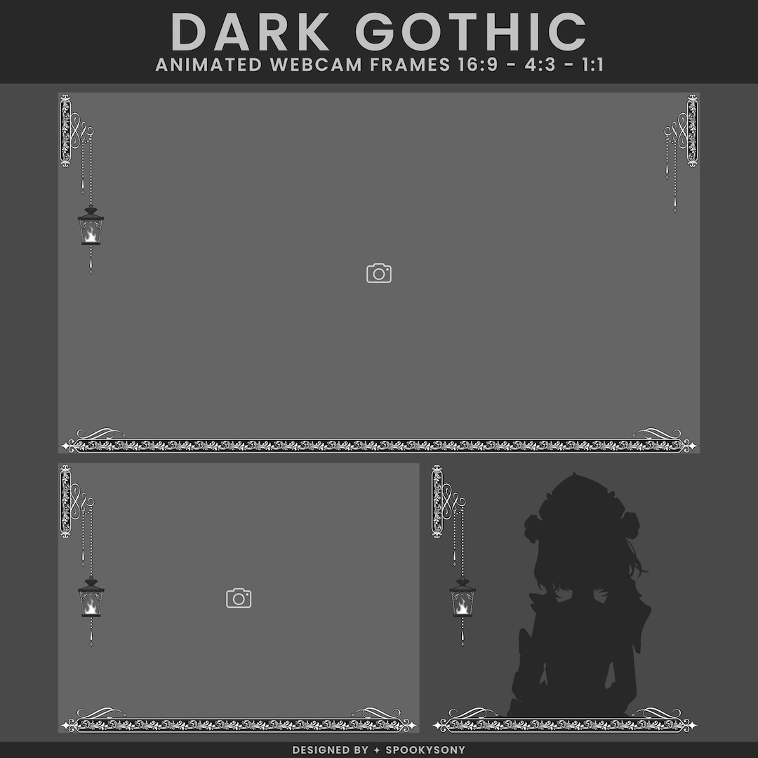 Animated Webcam Frames Dark Gothic Gaming Chatting Overlays Dark ...