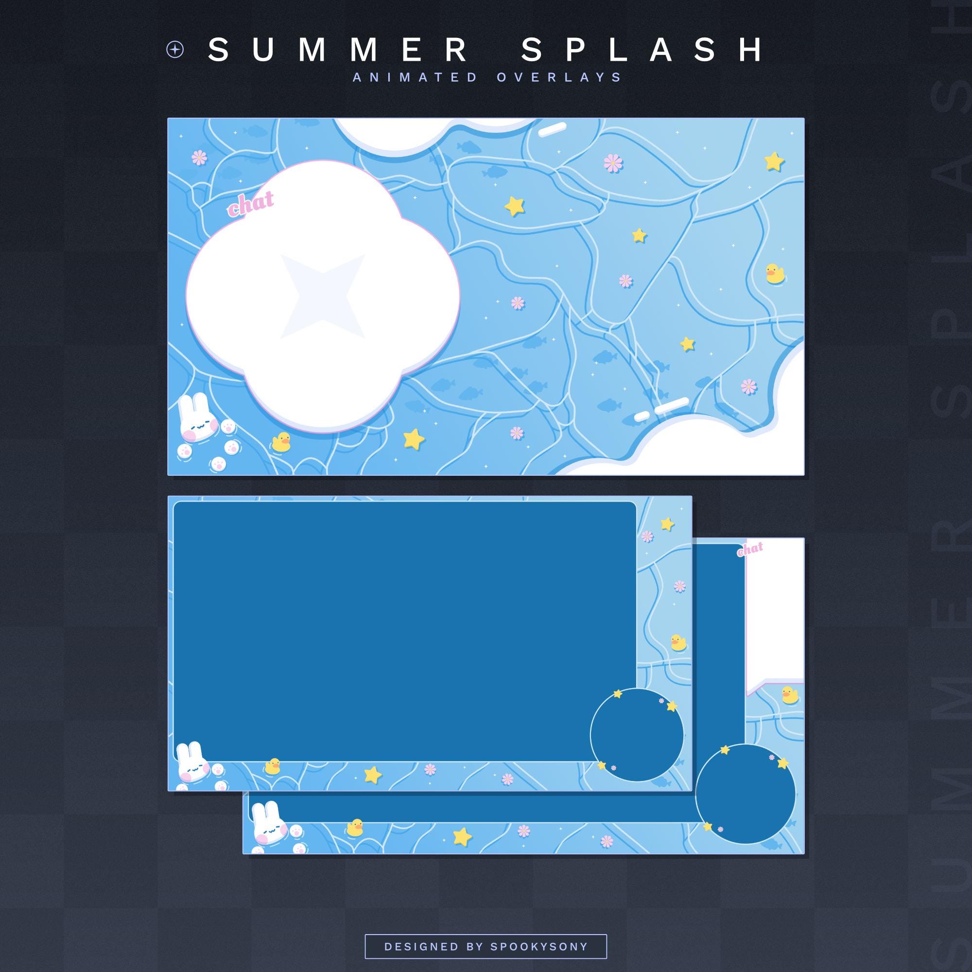 Summer Splash Animated Stream Overlays | Stream Scene | Blue Ocean ...