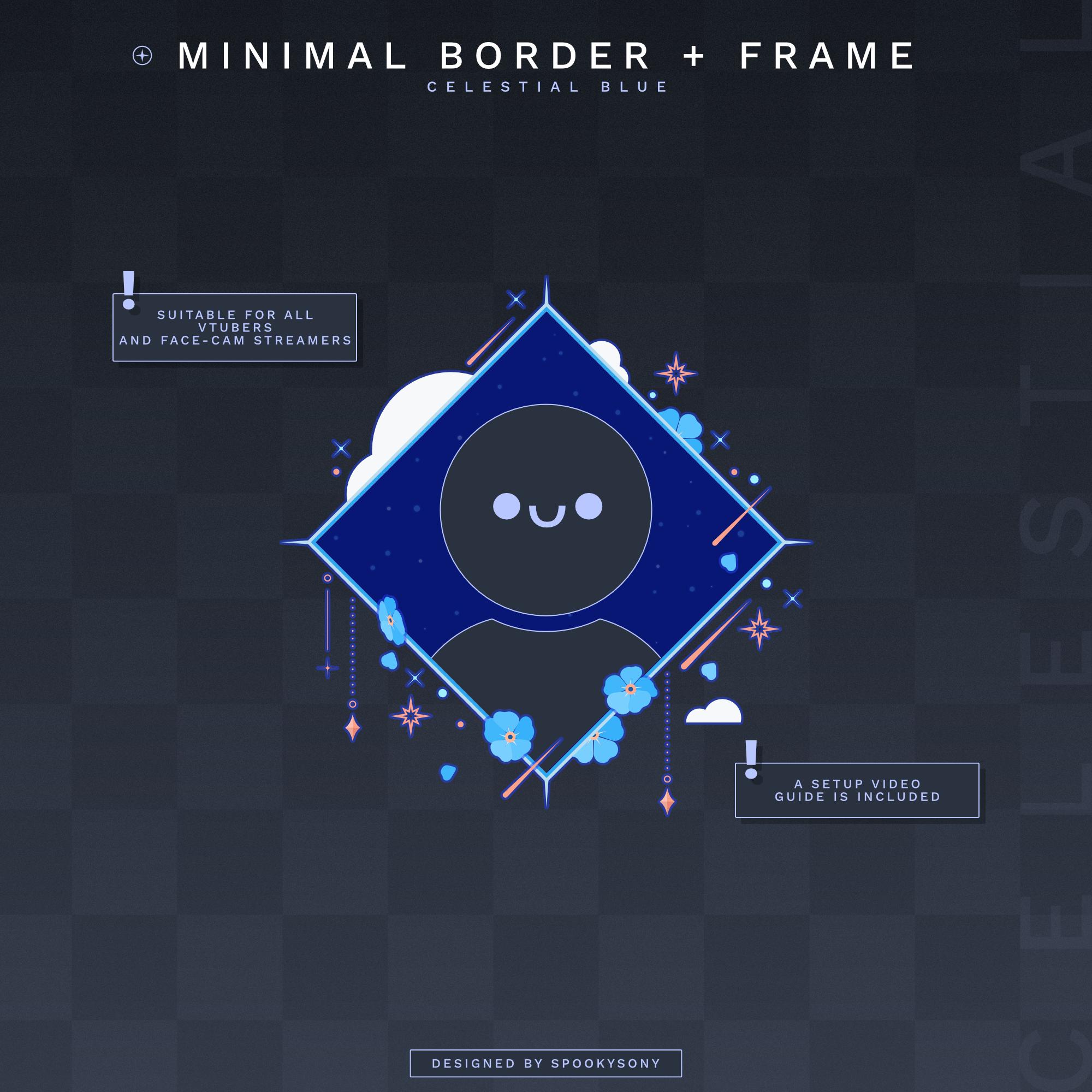 Static Border Overlay + Webcam Frame | Celestial Bloom | Gaming ...